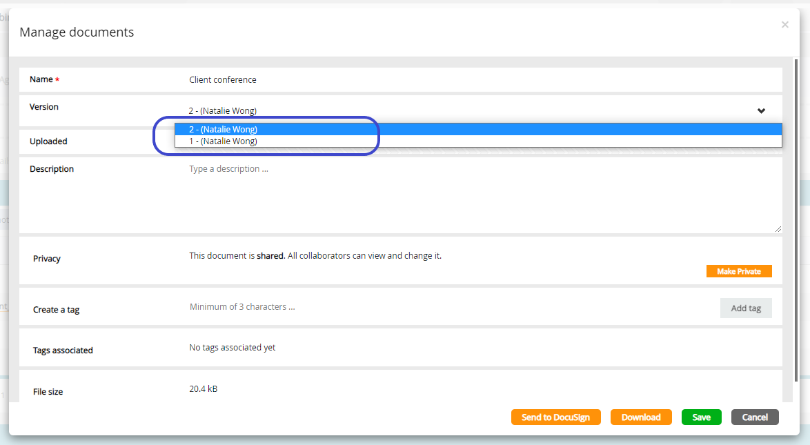 How to: Upload new document version – Dazychain